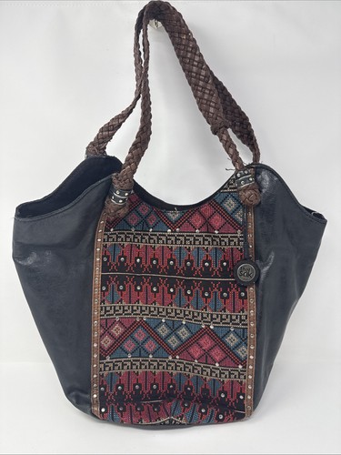 Vintage The Sak Indio Leather Cross Stitch Studded Hobo Bag | eBay