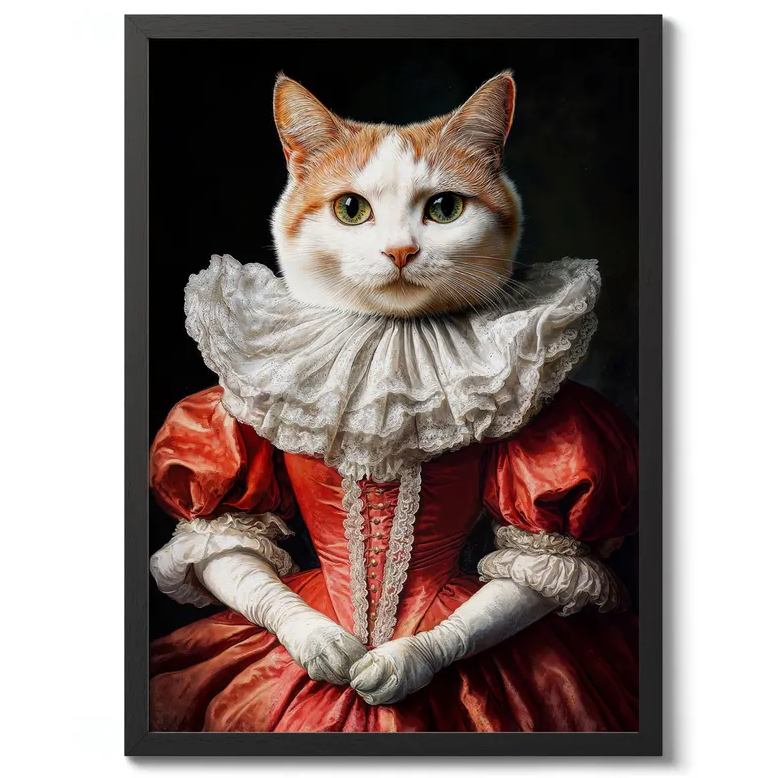 Vintage Cat Portrait Print, Tudor Animals Poster, Nature Wall Art Decor ...
