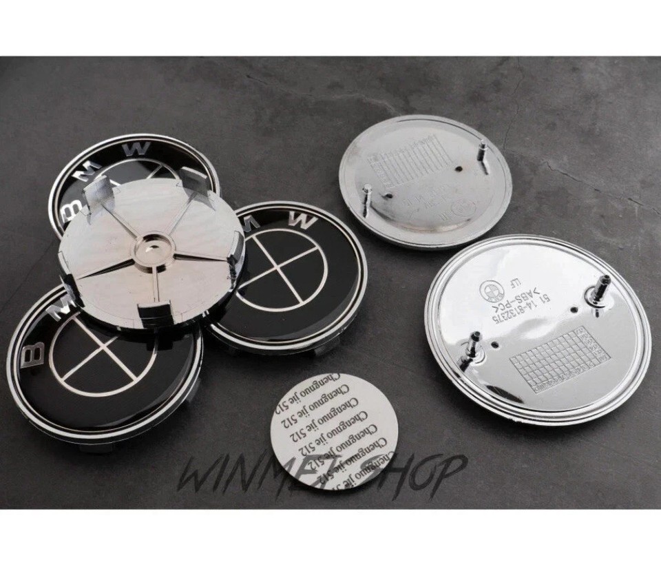 BMW Badges 82MM, 74mm + Steering Wheel 45mm, 7 Piece Set, 68mm Caps ...
