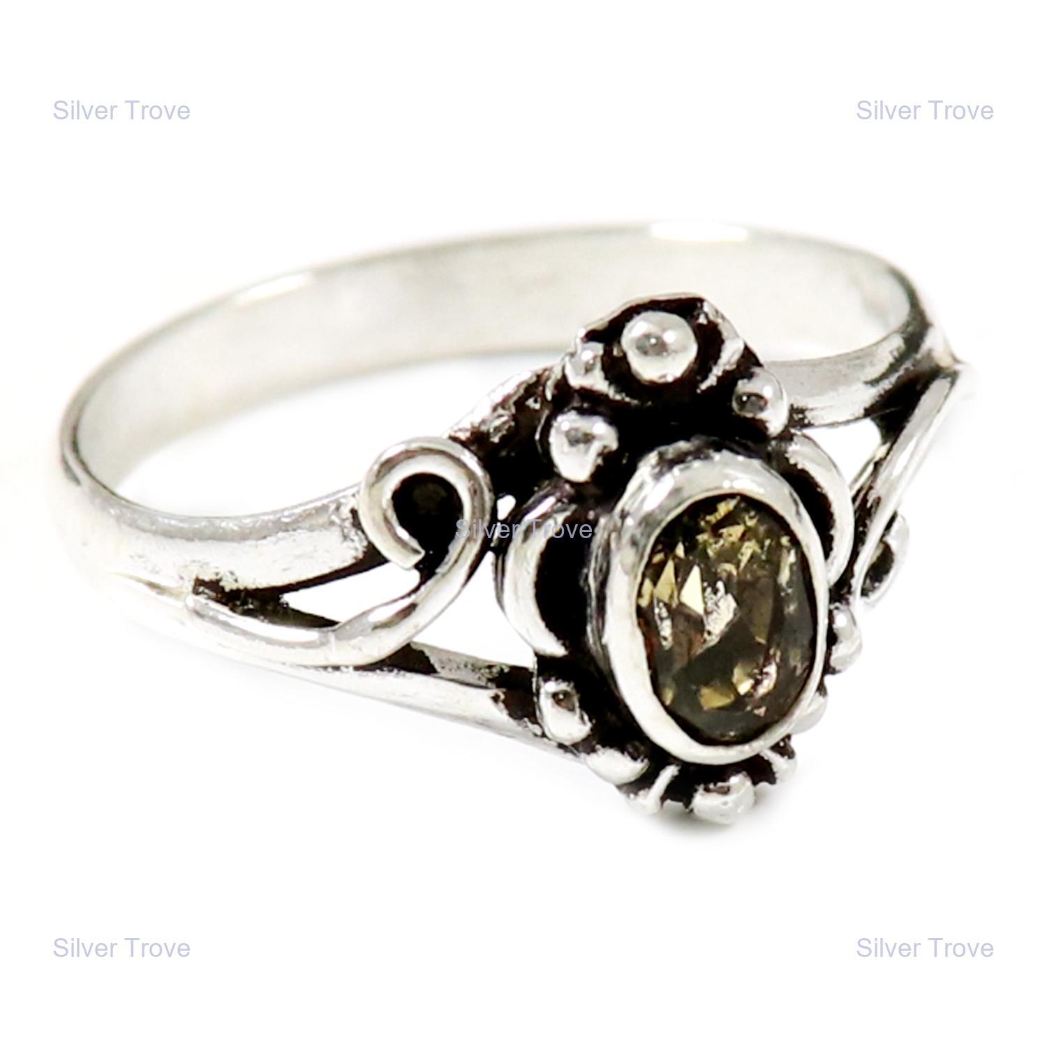 Natural Labradorite Gemstone Band Black Ring 925 Sterling Silver Indian ...