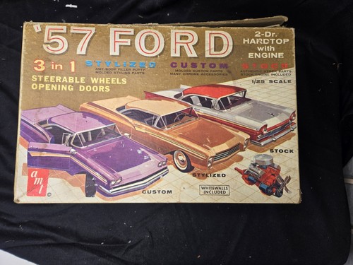 Vintage AMT T-157-200 1:25 Model Kit - 1957 FORD 3 in 1 - original box ...