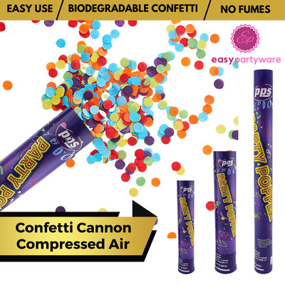 Party Confetti Cannon Large Party Poppers 60cm 30cm 20cm Compressed Air ...