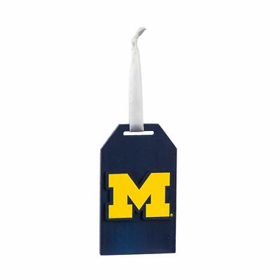 Michigan Wolverines Team Logo Wooden Gift Tag Ornament | eBay