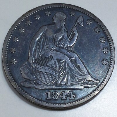 1844 Seated Liberty Half Dollar Beautiful High Grade Coin Rare Date | eBay