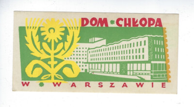Original Vintage Hotel Luggage Label Sticker Dom Chlopa Warszawie ...