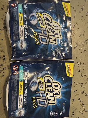 2 Pack OxiClean HD Sparkling Fresh Scent Laundry Detergent Paks Sealed ...