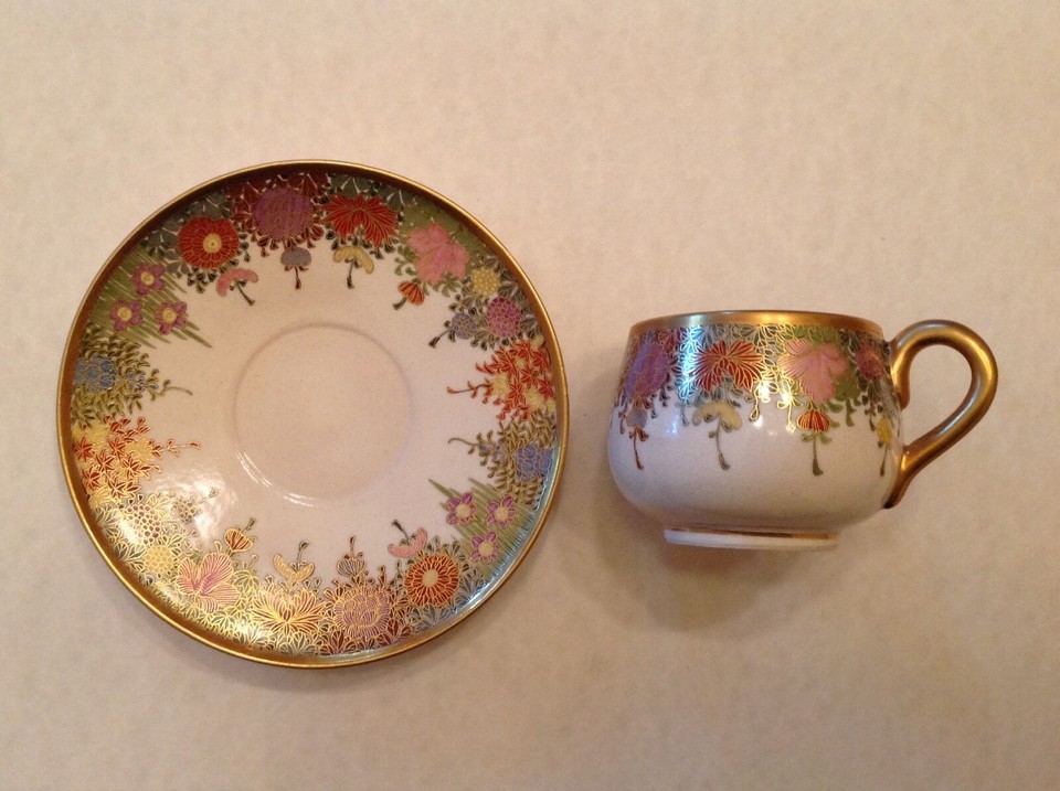 ~ Vintage Japanese Hand Painted satsuma Cup and Saucer | eBay