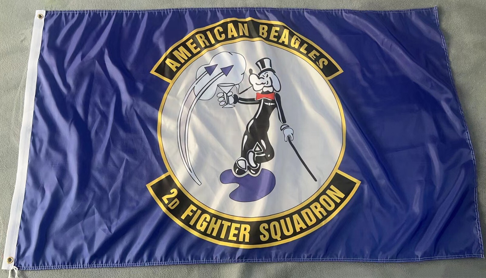 USAF 2d Fighter Squadron "American Beagles" Single-Sided 3x5 ft Flag ...