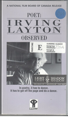 Poet: Irving Layton Observed: NFB [VHS TAPE] | eBay