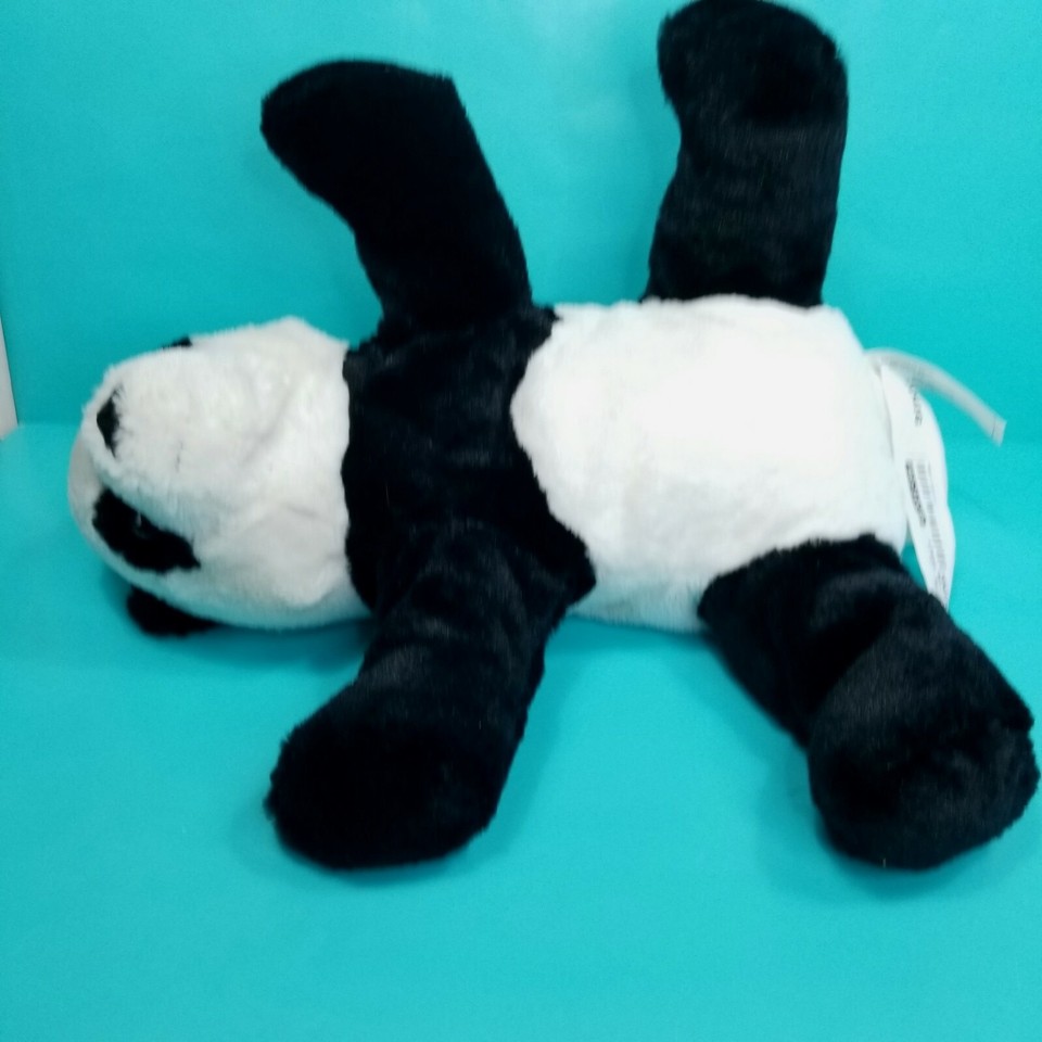 Ikea Panda Bear Plush Kramig Black White 12" Long Stuffed Animal Soft ...