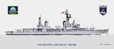 USS Dennis J. Buckley DD-808 in 1960s Ship Print US Navy | eBay