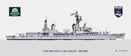 USS Dennis J. Buckley DD-808 in 1960s Ship Print US Navy | eBay