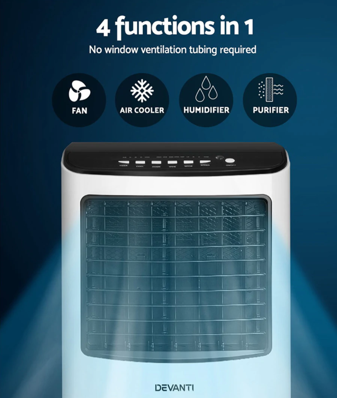 NEW Devanti Evaporative Air Cooler Remote Portable Fan Conditioner ...