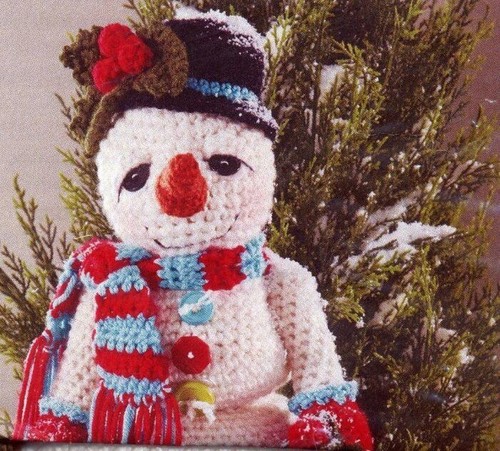 NIP!!MARY MAXIM CROCHET HUGGABLE SNOWMAN KIT SIZE 14" TALL | eBay