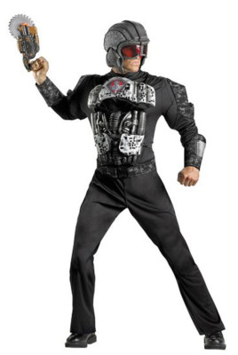 Mens Adult Deluxe Chief Commando Military Black Camouflage Costume W ...