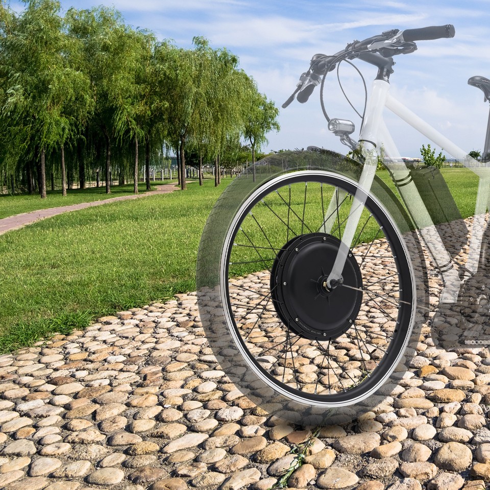 48V 1000W Electric Bike Conversion Kit 24" Front Wheel E-Bike ...