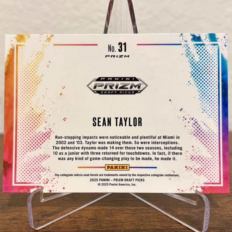2025 PRIZM DRAFT PICKS SEAN TAYLOR COLOR BLAST CASE HIT SSP | eBay