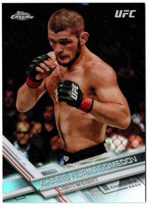 2017 Topps Chrome UFC MMA Fighter Silver Refractor KHABIB NURMAGOMEDOV ...
