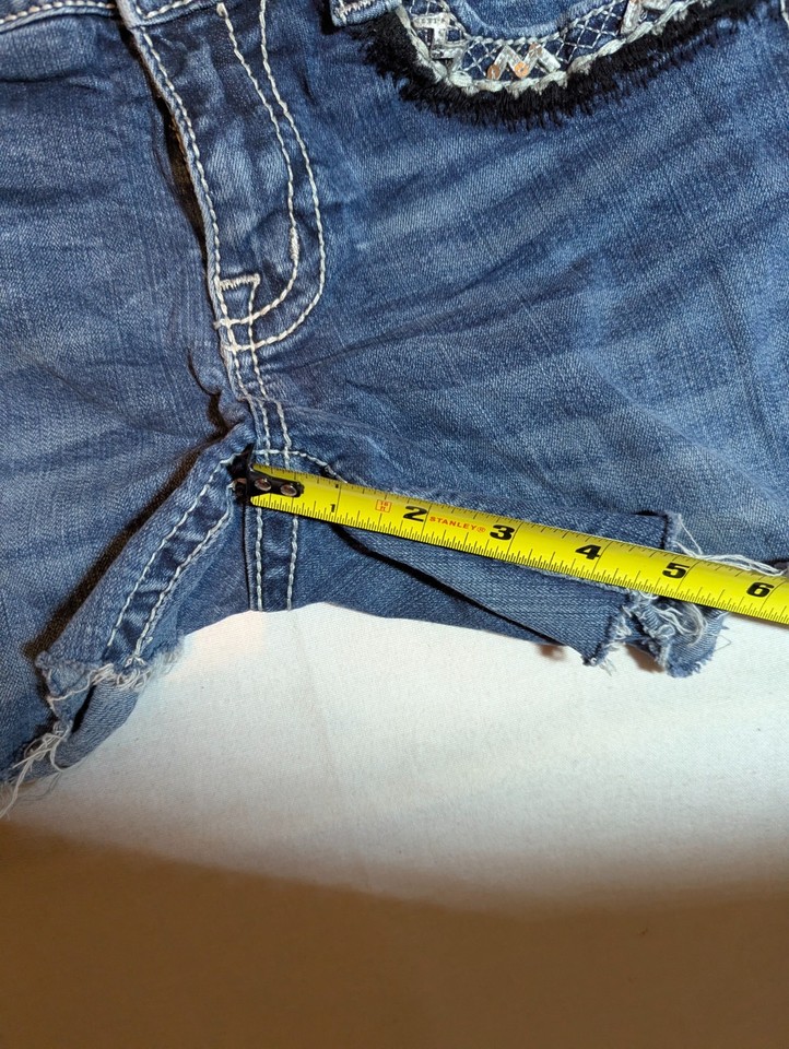 Miss Me Jeans Shorts Women's 28 Signature Cut-Off Raw Hem Western Denim ...