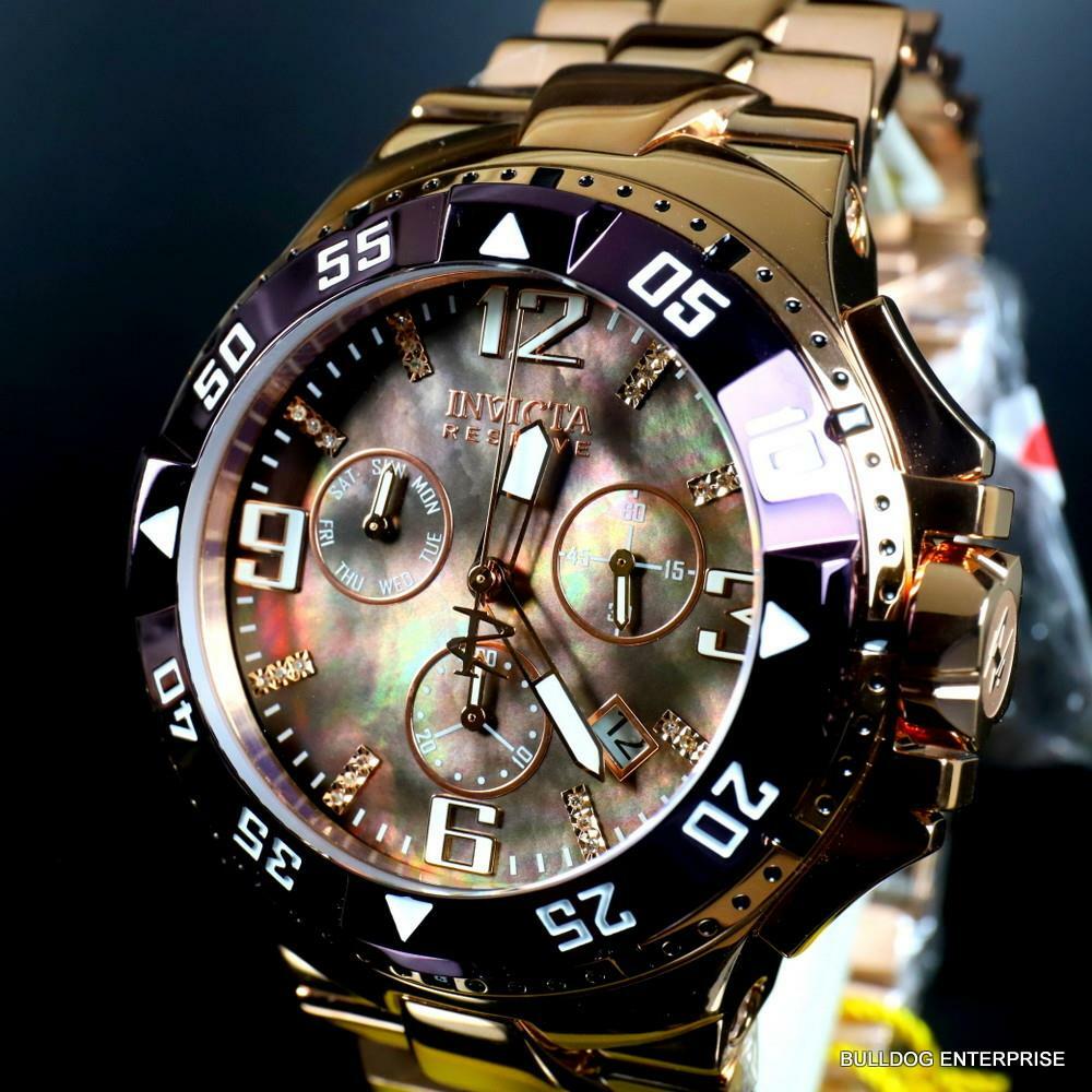 Invicta Reserve Excursion 50 mm Stainless Steel Case with Rose Gold ...