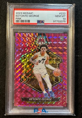 Keyonte George Pink Mosaic Prizm Rookie RC /149 PSA 10 GEM 2023-24 Utah ...