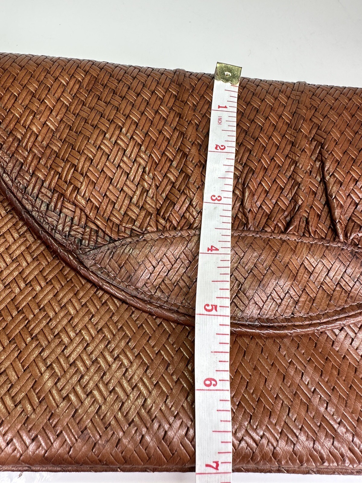 Lauren Merkin Camel Brown Soft Leather Eve Clutch Womens under arm bag ...