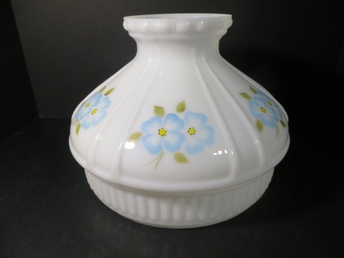 Vtg Aladdin 601 Milk Glass Hand Painted 10" Lamp Shade - Signed (Lot C5 ...