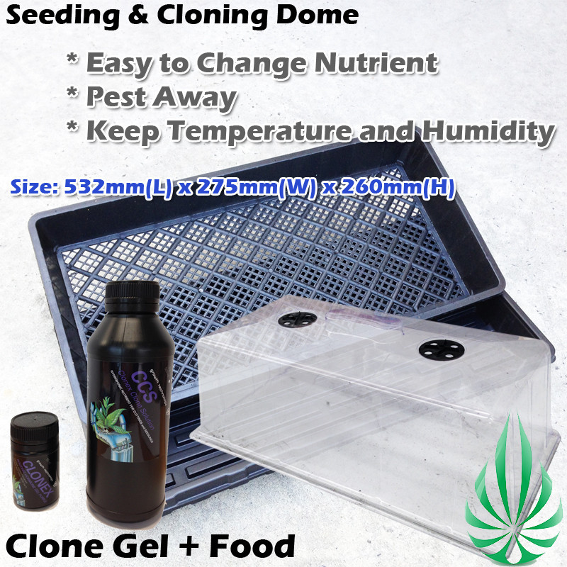 Hydroponics Cloning Propagation Dome With Clonex Cloning Gel Food CCS Mesh Tray | eBay