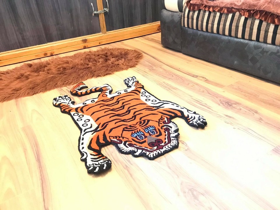 Hand Knotted Tibetan small tiger skin rug | eBay