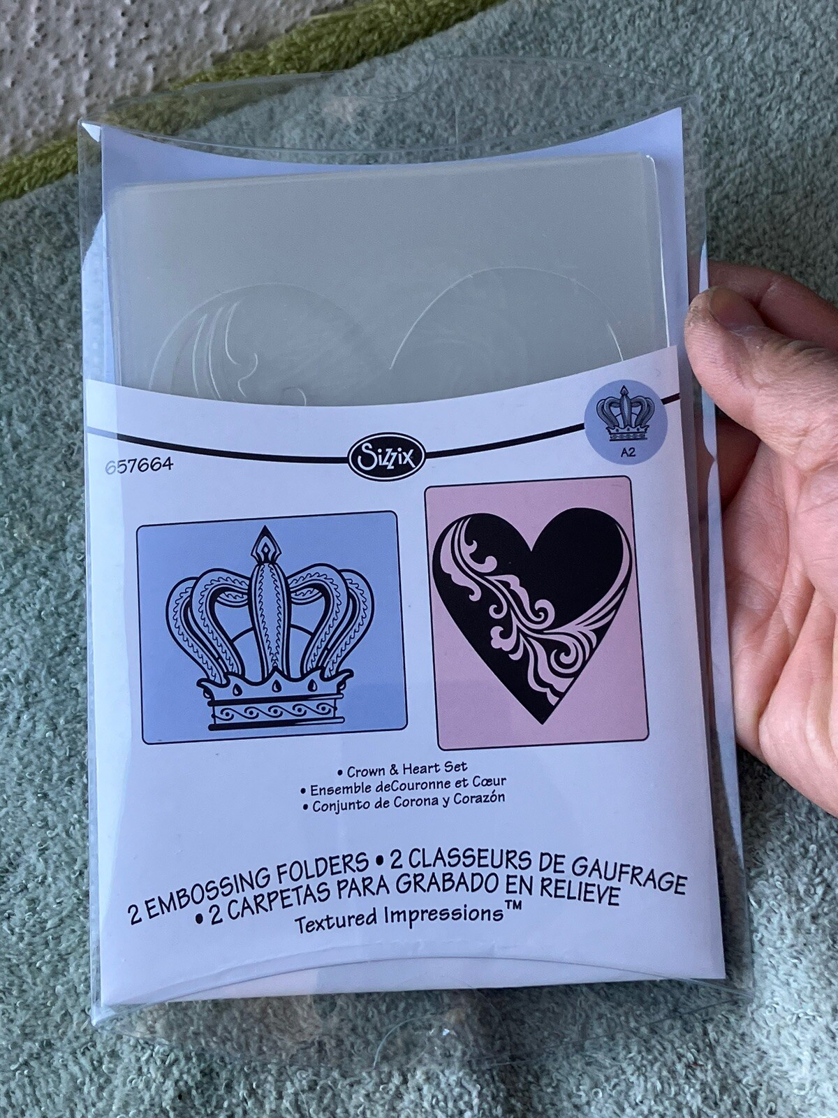 Sizzix Crown & Hearts Embossing Folders 657664 | eBay