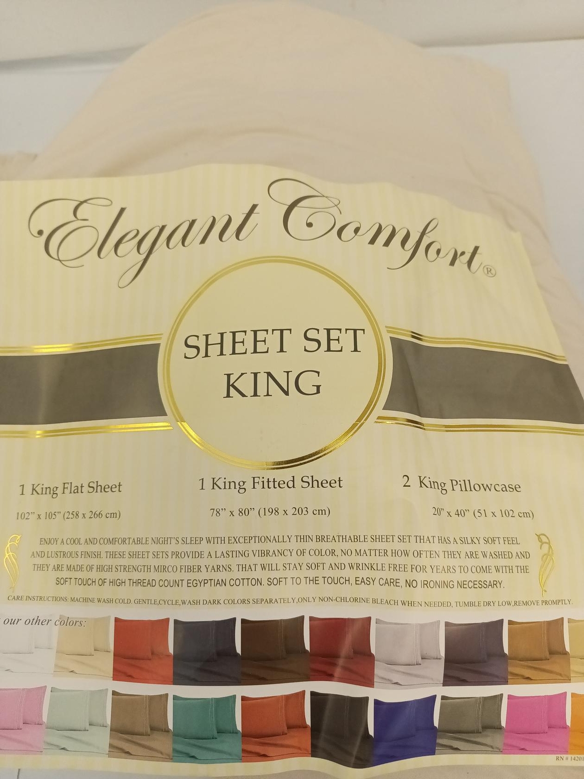COMFORT SHEET SET KING 1 KING FLAT SHEET, 1 KING FITTED SHEET,2 KING ...