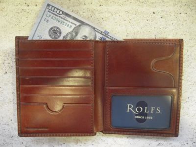 BROWN ROLFS Men's wallet 21 credit card slots Genuine Premium Leather ...