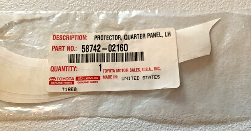 2014 -2019 Toyota Corolla Left Driver Stone Guard 58742-02160 New OEM ...