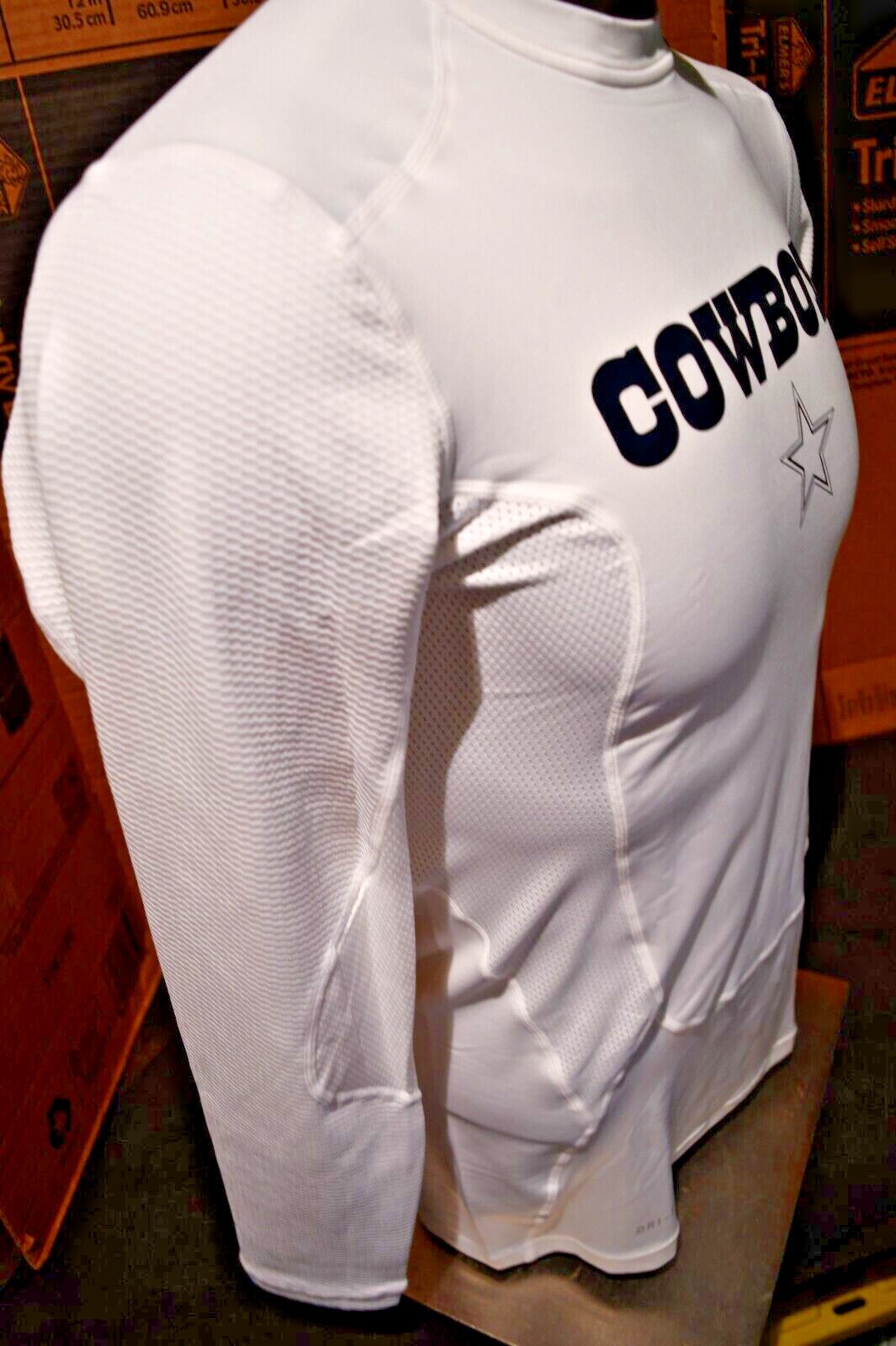 Dallas-Cowboys Nike NFL Equipment Compression Shirt Long Sleeve Men's M ...