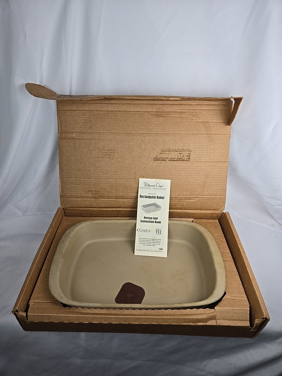 Pampered Chef 9x13 Baker Stone 1430 Rectangle Casserole Natural ...