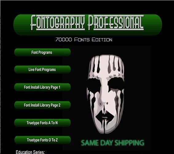 70,000 Fonts On DVD True Type Fonts and Font Development software FAST ...