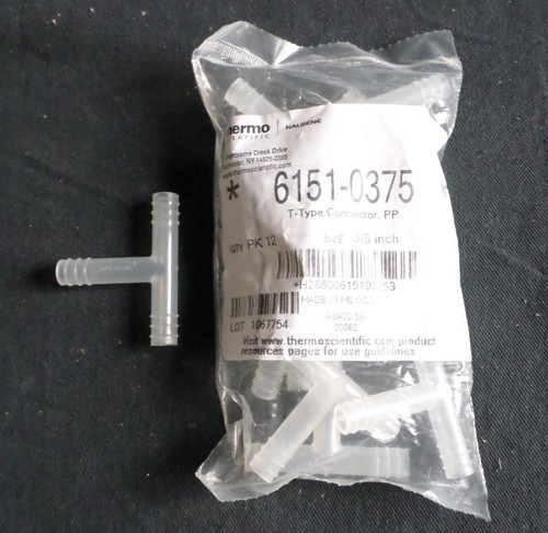 (12/Pk) Thermo Scientific Nalgene Polypropylene Tee T-Type Connector ...