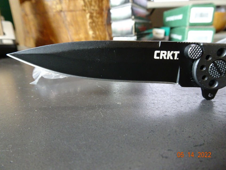 4" CLOSED.BLACK OXIDE CRKT M16 FRAMELOCK FOLDER SPEAR POINT 8Cr13Mov W ...