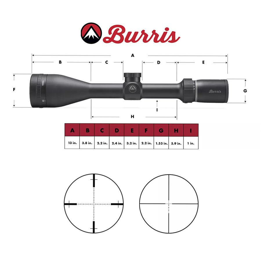 Burris Droptine Rifle Scope 4.5-14x-42mm 1" SFP Ballistic Plex Non ...