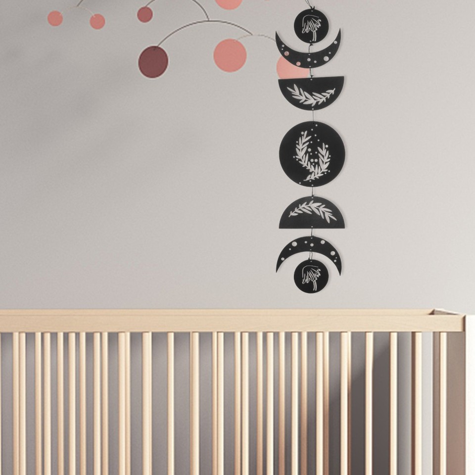 Wooden Hanging Moon Phase Adornment Household Wall Hanging Decor ...