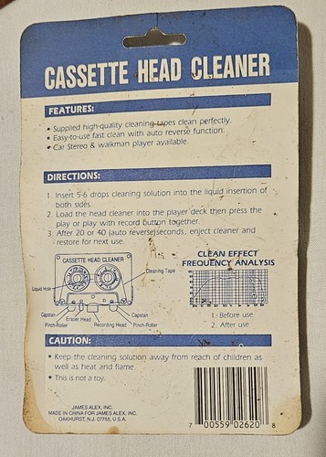 Audio Tape Cassette Head Cleaner with Cleaning Fluid Care Wet ...