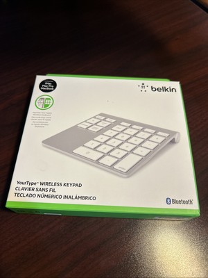 Belkin F8T067 Aluminum YourType Wireless Bluetooth Keypad Number Pad w ...