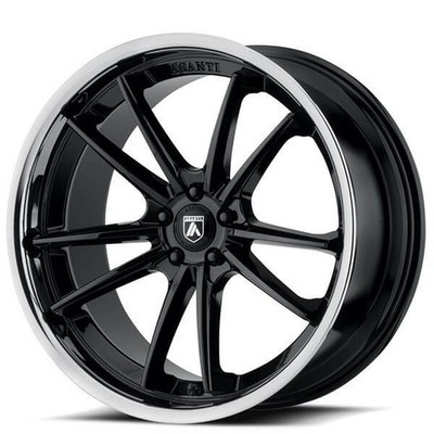 20x9"Asanti Wheels ABL-23 Sigma Gloss Black with Chrome Lip Rims (S03 ...