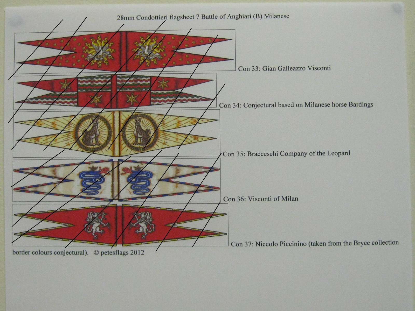 28mm Medieval Renaissance Flags of the Italian Milanese at Anghiari | eBay