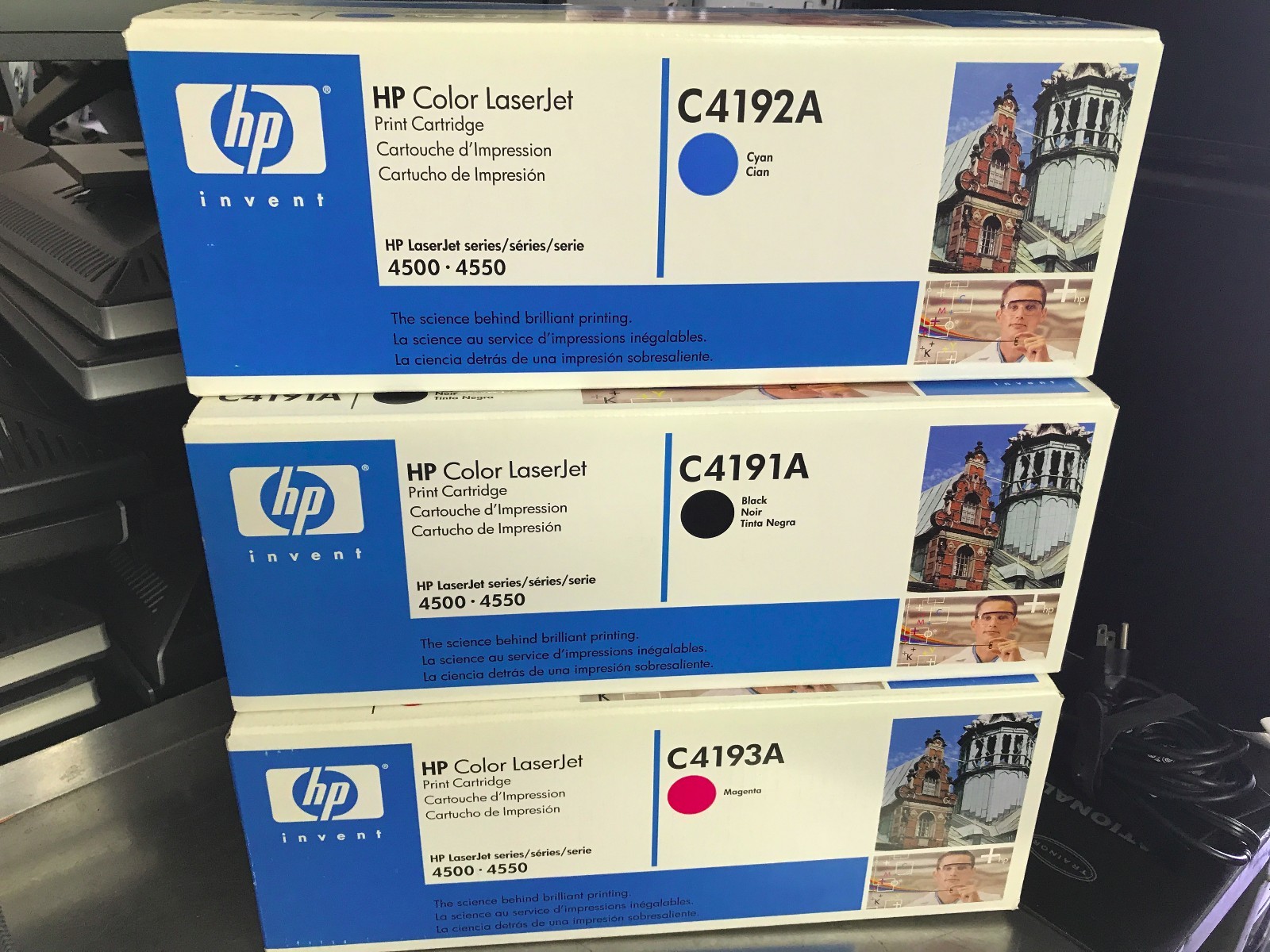 HP LaserJet 4500-4550 Lot of 3 Ink Toner Cartridges C4191A, C4192A ...