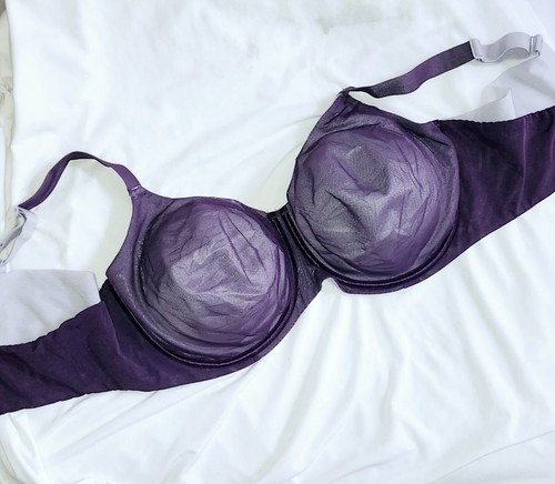 Pretty Vintage Purple Gray Modern Movements UnderWire Bra Women's Sz ...