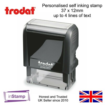 PERSONALISED NAME, ADDRESS TELEPHONE STAMP SELF INKING RUBBER 4911 38 x ...
