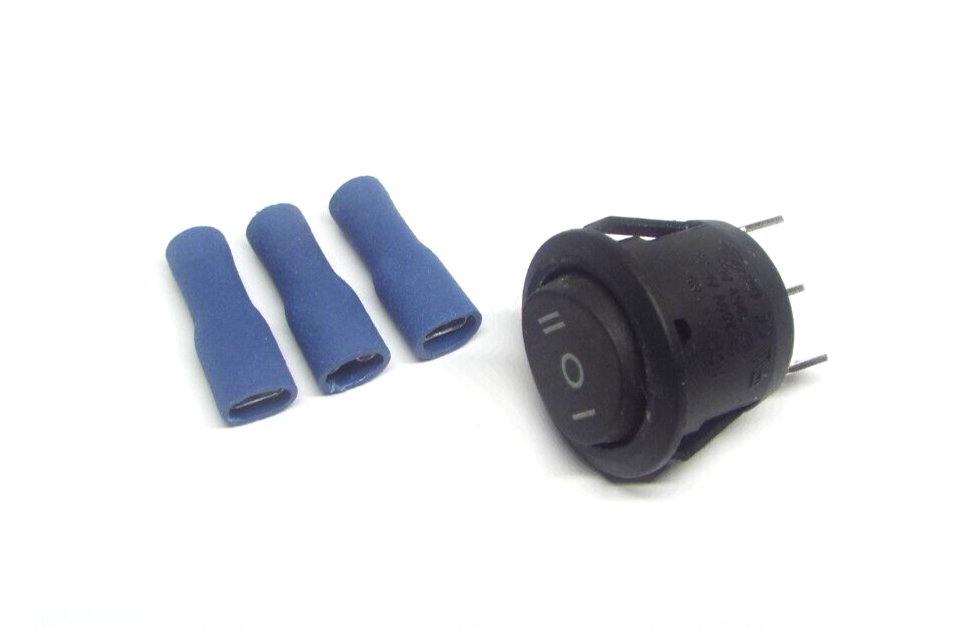Motorhome Caravan Camper Black Circular Centre off 3-way Rocker Switch ...