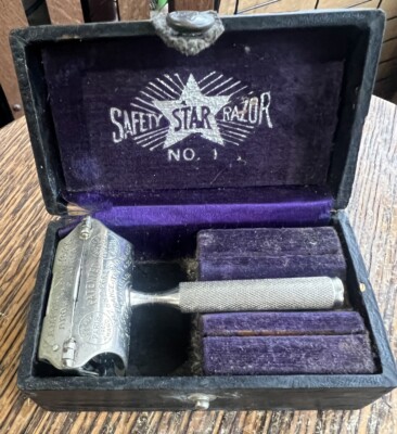 Antique Star Safety Razor No.1 KAMPFE Bros . NY 1900’s w/Box Rare | eBay