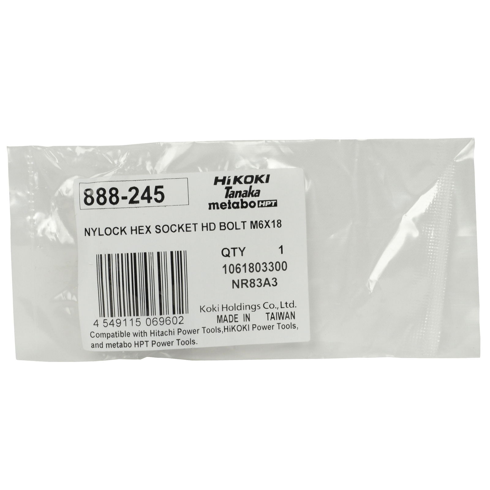 Metabo HPT/Hitachi 888245 Nylock Hex Socket HD Bolt M6 2PK for NR83A5 ...